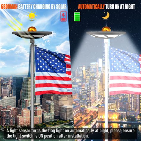 Flag Pole Light Battery Ppq Solar Flag Pole Light New 7 Led 10000h