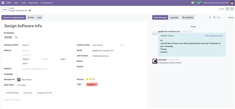 Lead Management In Odoo CRM Odoo Community Book