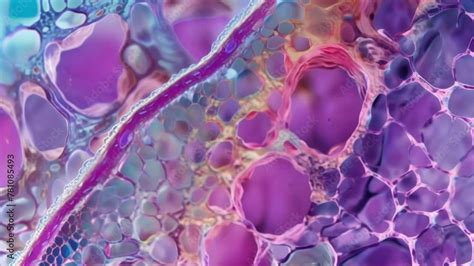 An Image Of A Cross Section Of A Mouse Lung Tissue Showing A Complex Network Of Interconnected