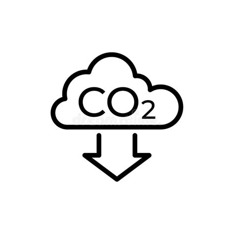 Carbon Dioxide Reduction Outline Icon Editable Stroke Stock Vector Illustration Of Symbol