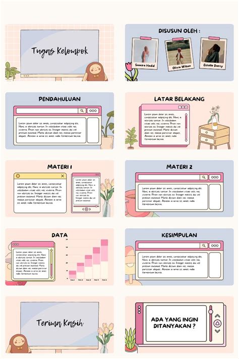 Cute Presentation Power Point Design Template | Template Presentasi Lucu | Presentasi, Desain ...