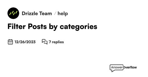 filter posts by categories drizzle team