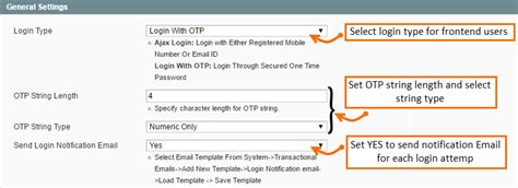 General Settings Magento Mobile Otp Login Extension