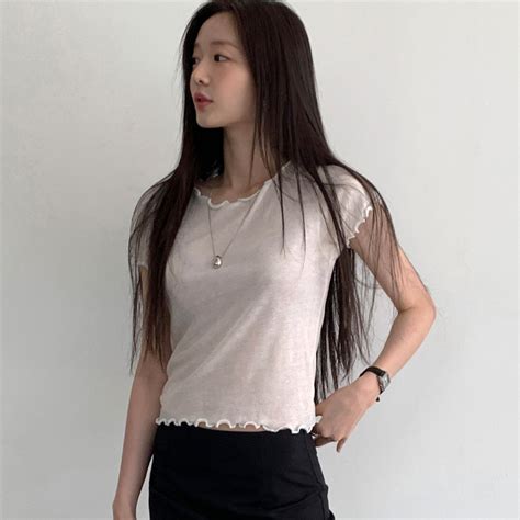 프롬비기닝 에르모 웨이브 텐셀 반팔티 5color 하객룩 반팔 반팔티 하객 휴양지 휴양지룩 티셔츠 스트라이프티 기본티 여름