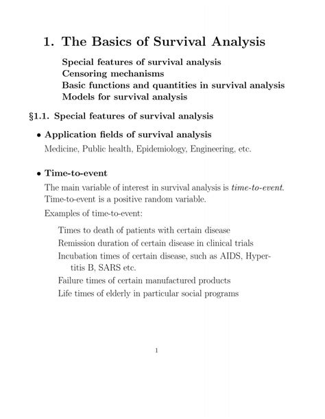 1 The Basics Of Survival Analysis