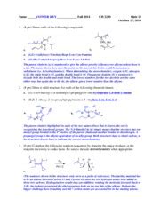 Quiz 13 Key Name ANSWER KEY Fall 2014 CH 2230 Quiz 13 October 27 2014 1 8 Pts Name Each Of