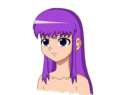 Anime Girl Purple Hair White Background Original By Amvfrank On