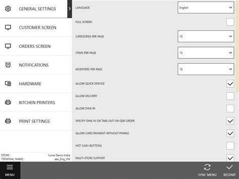 POS Settings Eng YumaPOS Support Portal