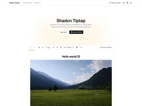 Shadcn Tiptap By Niazmorshed2007 A Nextjs Template Built At Lightspeed