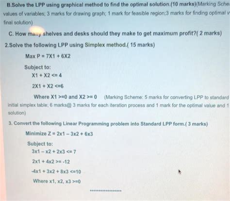 Solved B Solve The LPP Using Graphical Method To Find The Chegg Com