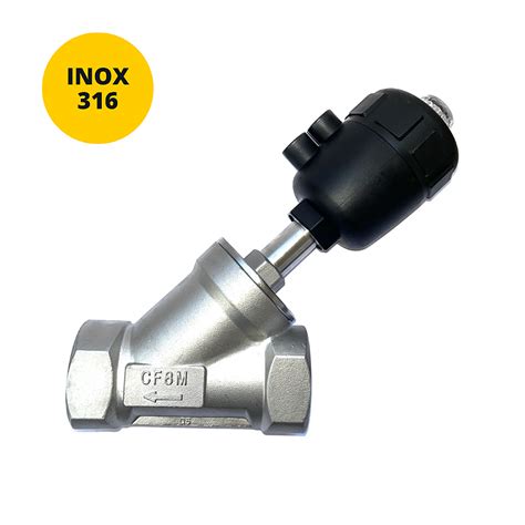 válvula pneumática angular 2 nf aço inox 316 hambor válvulas industriais
