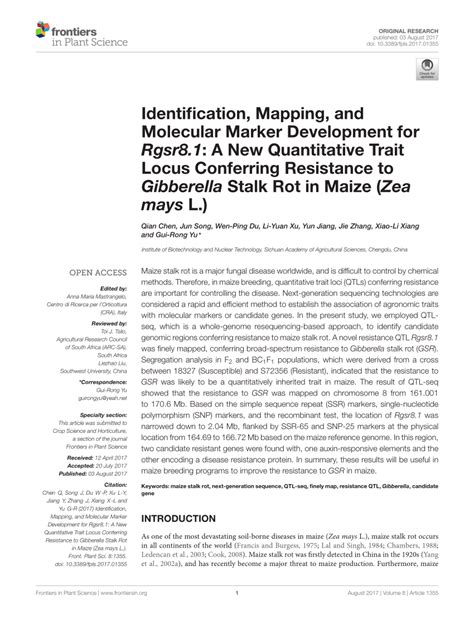 Pdf Identification And Genetic Mapping For Rht Dm A Dominant
