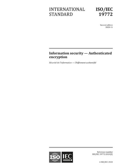 ISO IEC 19772 2020 IEC Standards VDE Publishing House