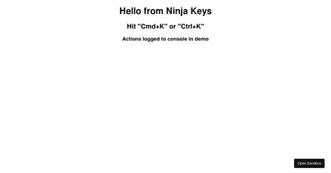 Ninja Keys Demo Reactjs Forked Codesandbox