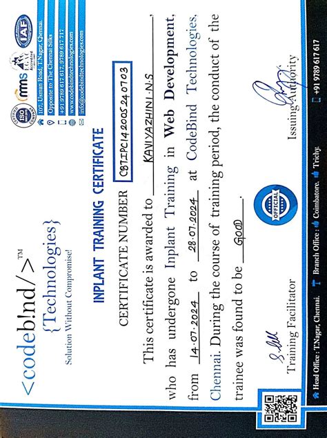 completed web development course at codebind kaviyazhini n s posted on the topic linkedin