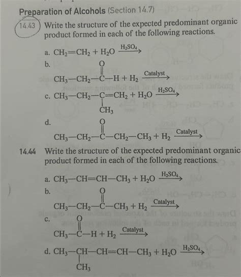 Preparation Of Alcohols Section 14 7 14 43 ﻿write
