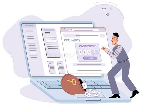 Computer Password Hack Cyber Criminal With Laptop Stealing User Personal Data Hacker Attack
