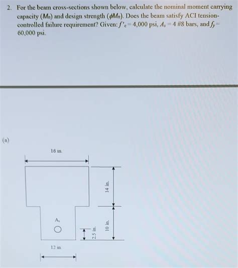 Solved Please Do 2a 2 For The Beam Cross Sections