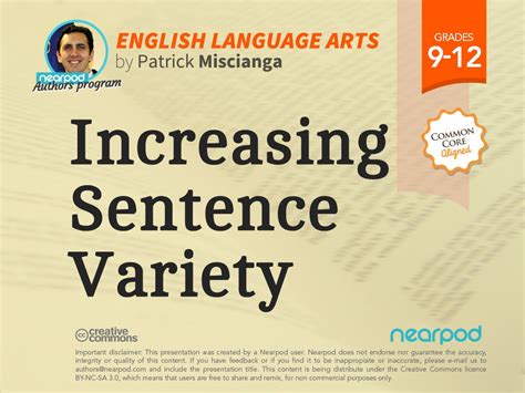 Increasing Sentence Variety