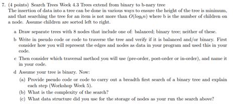 Solved Points Search Trees Week Trees Extend From Chegg Com