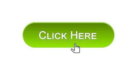 Click Here Web Interface Button Clicked Mouse Cursor Green Color