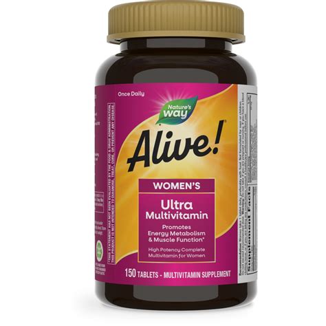 Natures Way Alive Womens Ultra Multivitamin Tablets Vitamins B12 A