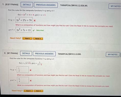 Solved Find The Rules For The Composite Functions Fg And Chegg