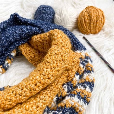 Orla Striped Crochet Infinity Scarf Pattern Free Pattern Ned And Mimi