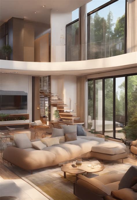 대형 소파와 Tv가 있는 아라페드 거실 Seaart Ai 대형 소파와 Tv가 있는 아라페드 거실 Seaart Ai