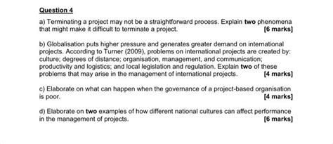 solved question 4 a terminating a project may not be a