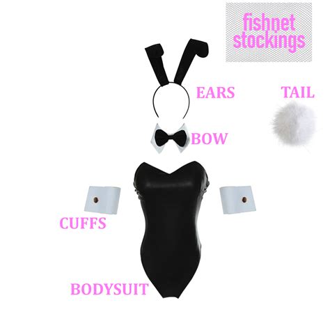Womens Halloween Costume Sexy Bunny Costume 6 Piece Bundle