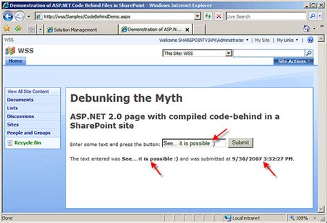 Using Aspnet 20 Code Behind Files In Sharepoint V3 Sites