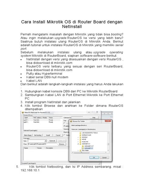 cara install mikrotik os di router board dengan netinstall pdf