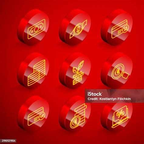 세트 라인 스택 지폐 현금 금융 성장 및 달러 신용 카드 제거 동전 달러 식물 돋보기 유로 및 기호 아이콘 벡터 0명에 대한 스톡 벡터 아트 및 기타 이미지 Istock