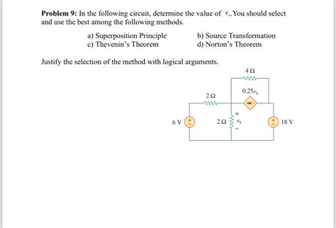 Solved Problem 9 In The Following Circuit Determine The