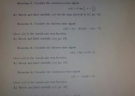 solved exercise 1 consider the continuous time signal x t
