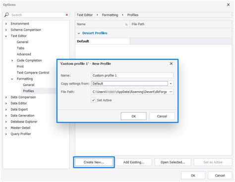 Customize Formatting Profiles