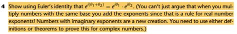 Solved Show using Euler s identity that ei θ θ eiθ eiθ Chegg