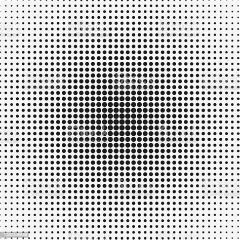 orbital dots in matrix rows and columns radial size gradient from black