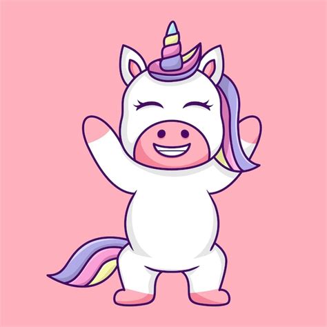 귀여운 유니콘 그림 귀엽고 재미있는 프리미엄 벡터