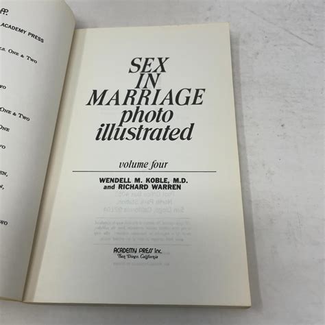 Sex In Marriage Volume Four By Wendell M Koble And Richard Warren