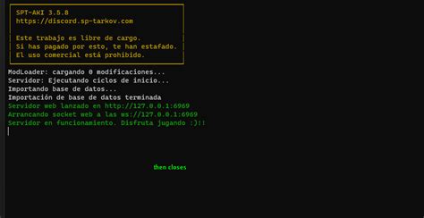 When Starting The Server It Closes After A While Solved Threads