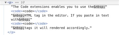 pasted `code` marks are wrapped in non breakable spaces · issue 1364