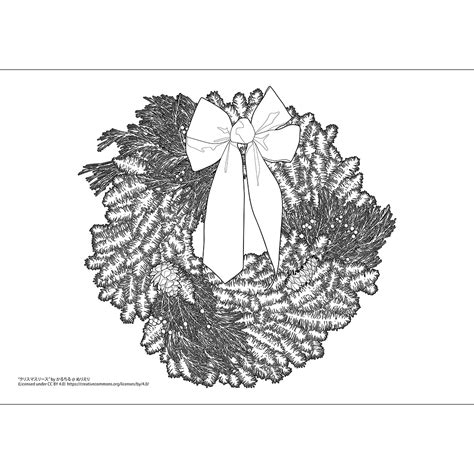 クリスマスリース その他の塗り絵 ぬりえり