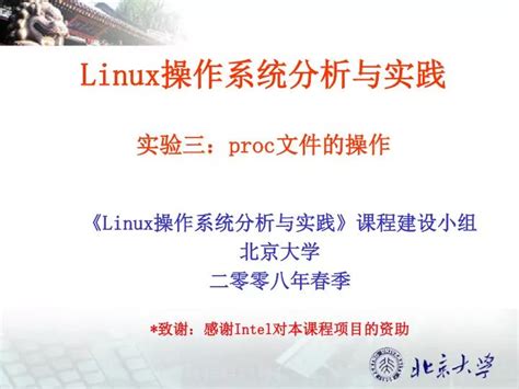 PPT Linux 操作系统分析与实践 实验三 proc 文件的操作 PowerPoint Presentation ID