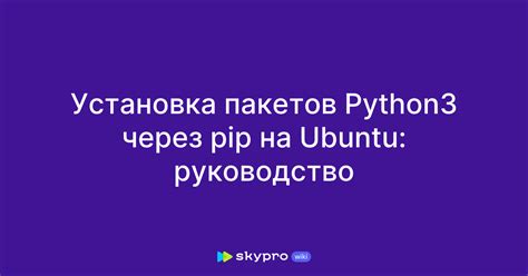 Установка пакетов python3 через pip на ubuntu руководство