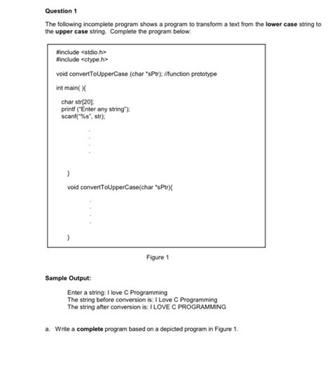 solved question 1 the following incomplete program shows a