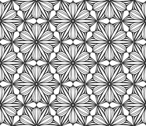 Premium Vector Abstract Black Geometric Floral Seamless Pattern Trendy Ornate Shape Fabric
