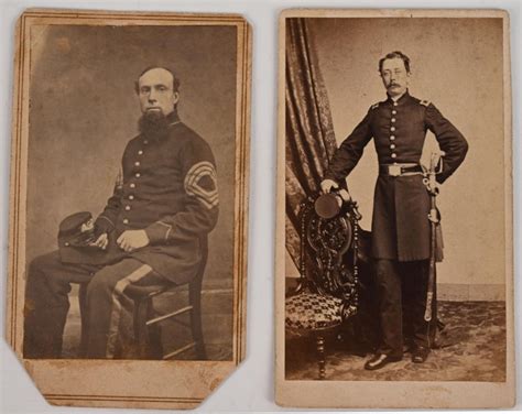 At Auction Civil War Named Cdv Of A Major And Sergeant Major