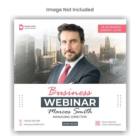 웨비나 회의 소셜 미디어 또는 인스타그램 포스트 템플릿 프리미엄 Psd 파일